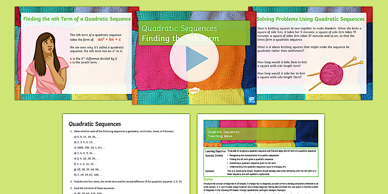 Maths Mastery: Quadratic Sequences Lesson Pack | Beyond