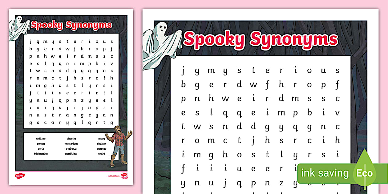Spooky Synonyms Word Search (teacher made) - Twinkl
