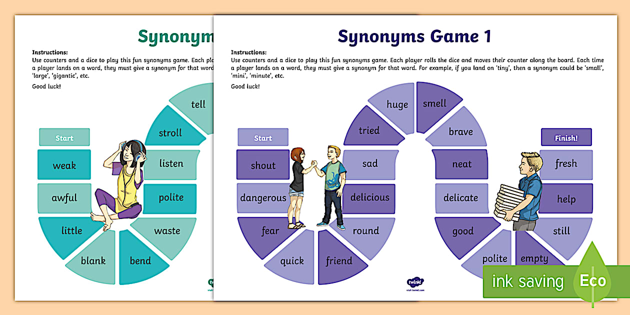Editable Synonyms Board Game (professor feito) - Twinkl