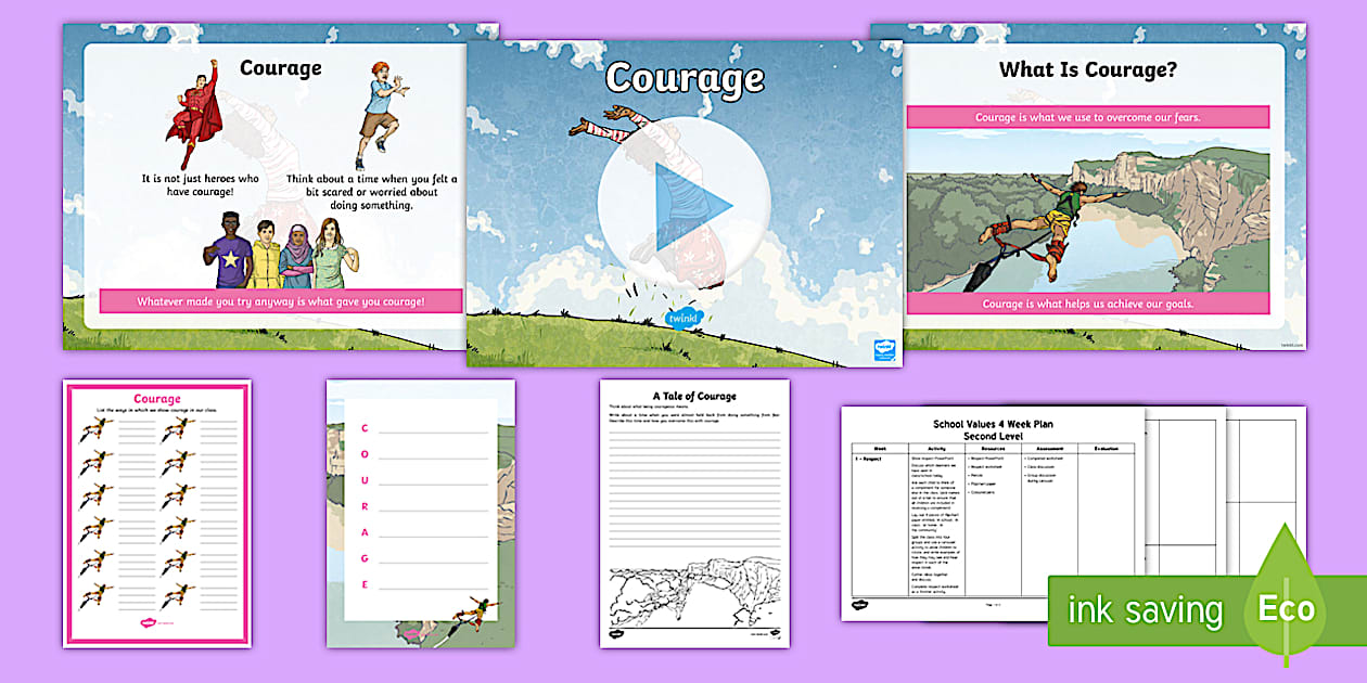 School Values Courage Activity Pack (Teacher-Made) - Twinkl