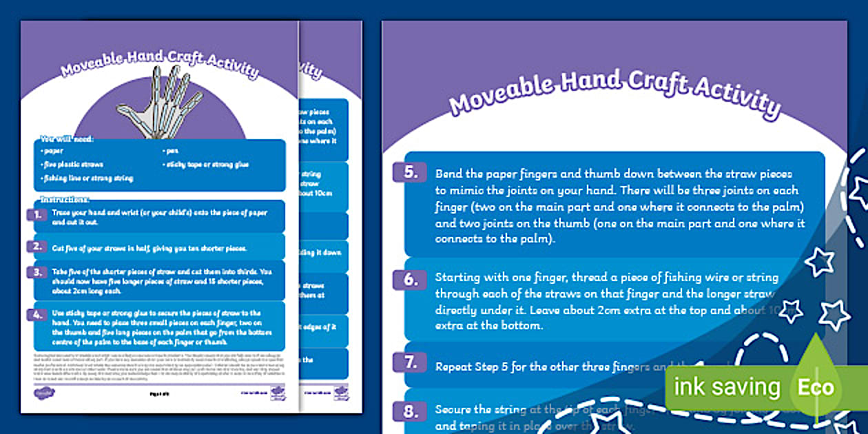 Moveable Hand Craft Activity (Teacher-Made) - Twinkl