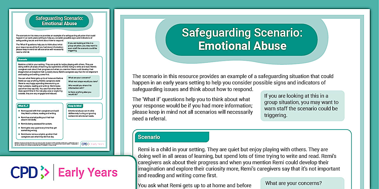 Safeguarding Scenario | Emotional Abuse | Poster