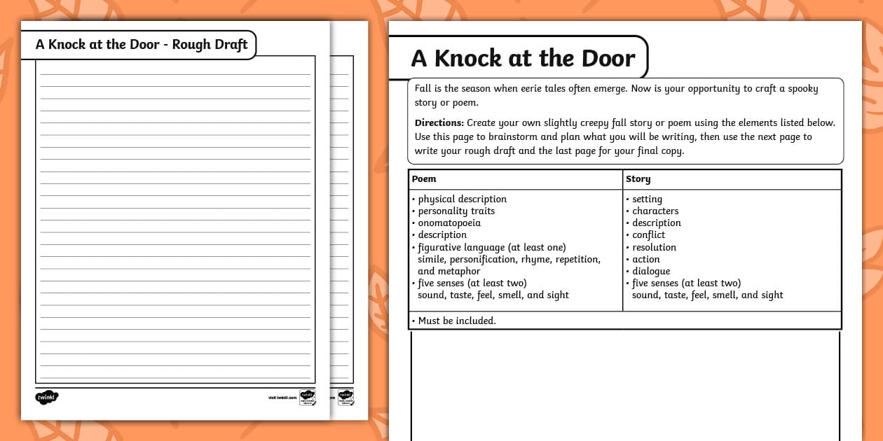 Eighth Grade Fall Writing: A Knock at the Door - Twinkl
