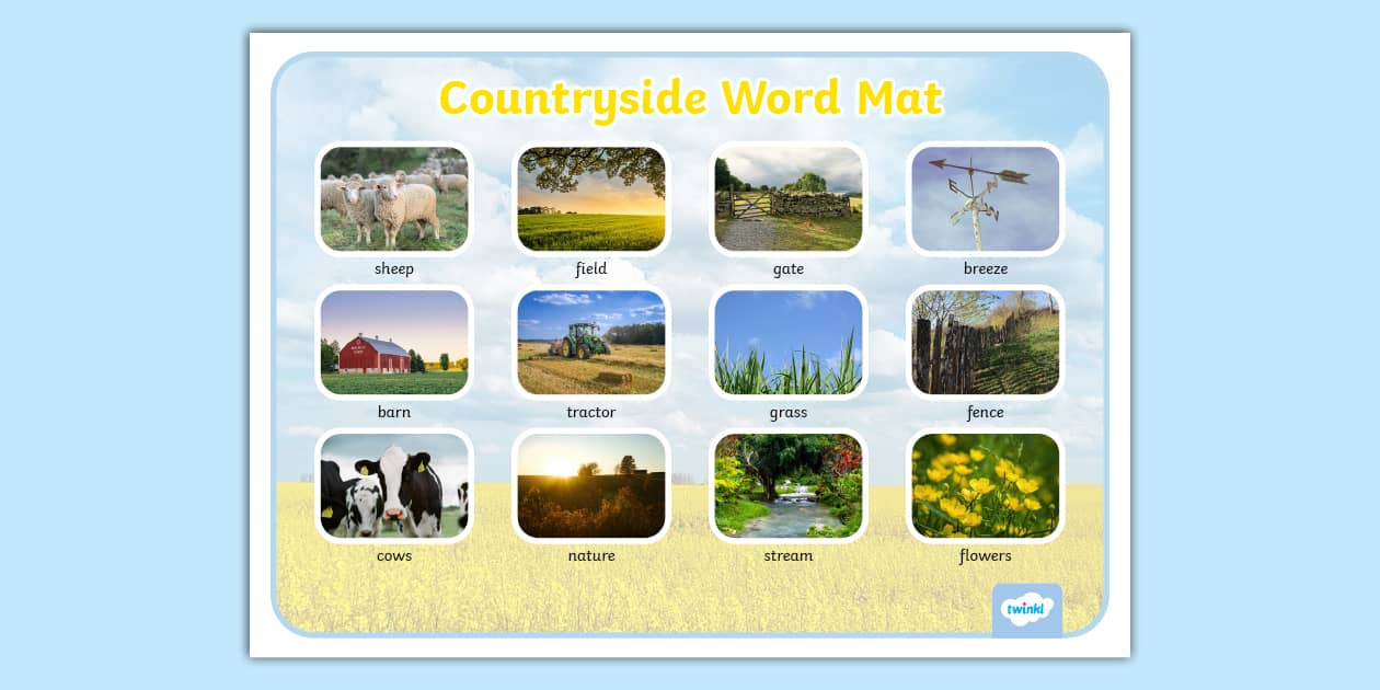 Countryside Photo Word Mat - Twinkl Word Mat (teacher made)