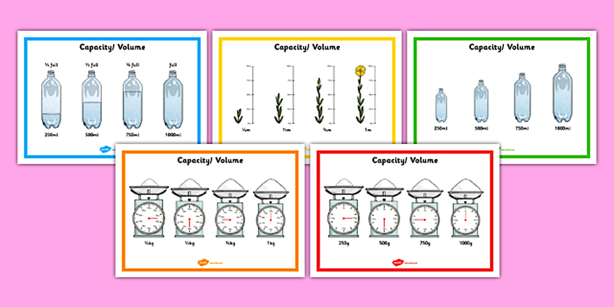 Black and White Fraction Measure Posters (teacher made)