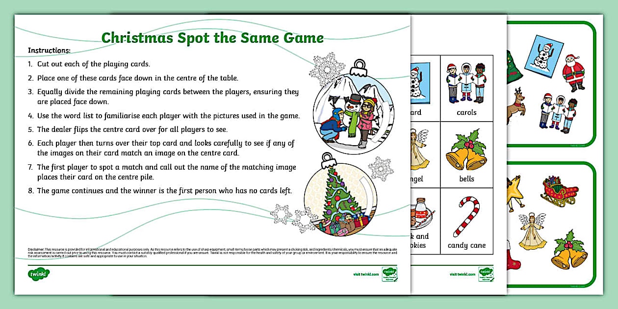 Christmas Dobble Game | Spot The Same Game | Twinkl | KS1