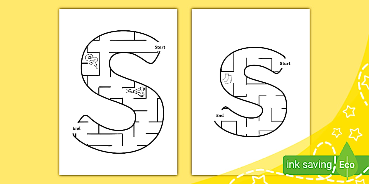 Alphabet Maze Ss (teacher made) - Twinkl