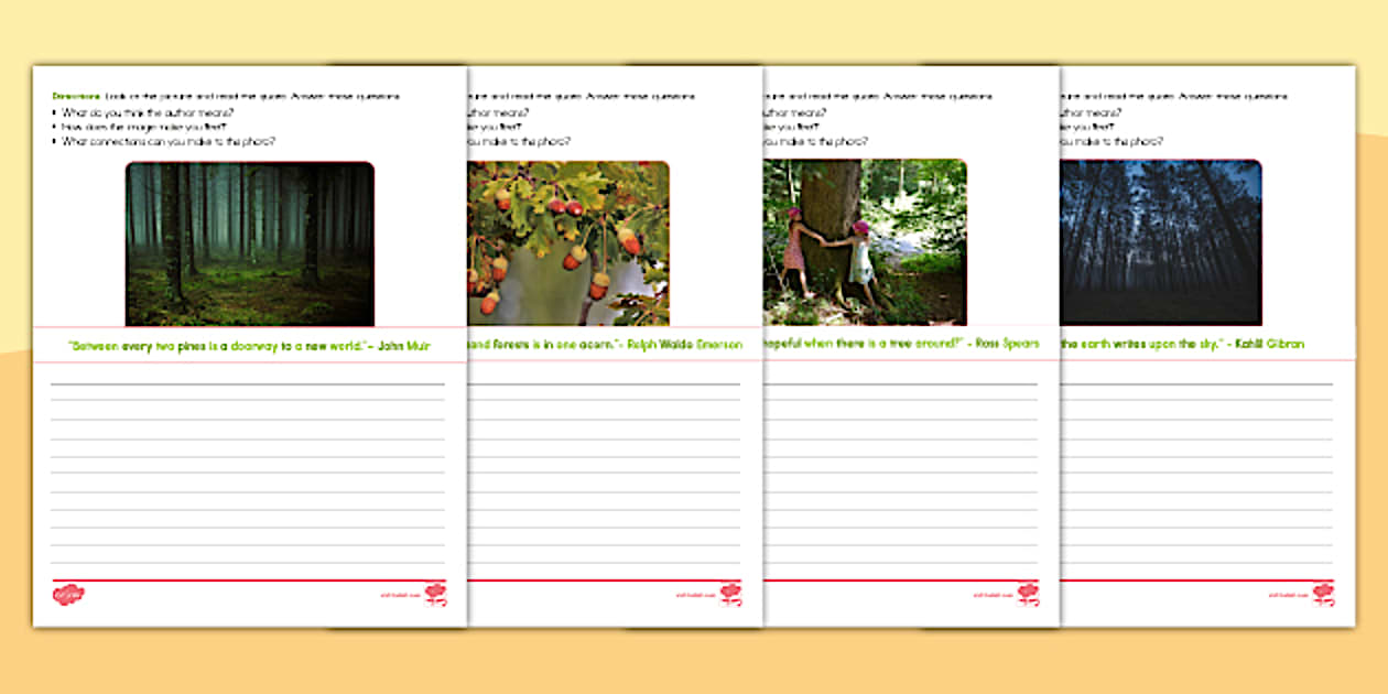 2nd Grade Trees Writing Prompt Activity | Twinkl USA