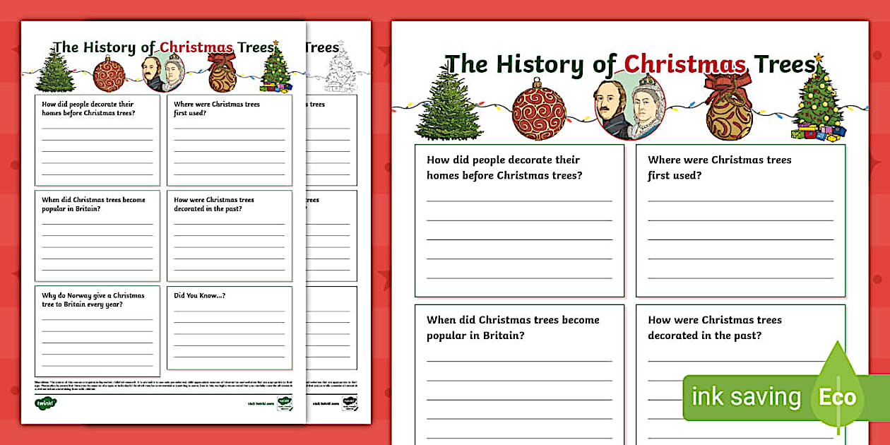 The History of Christmas Trees Fact File Template - Twinkl
