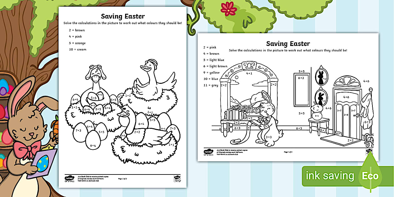 Saving Easter Addition Color by Number (Teacher-Made)