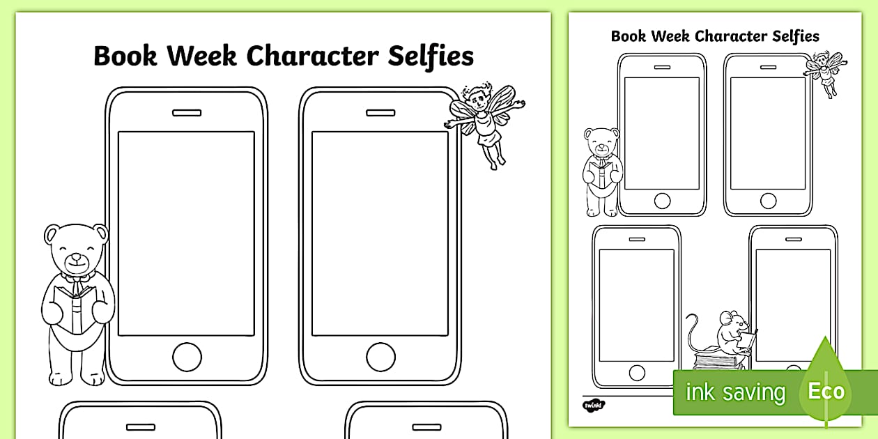 SA Book Week Character Selfies Worksheet (teacher made)