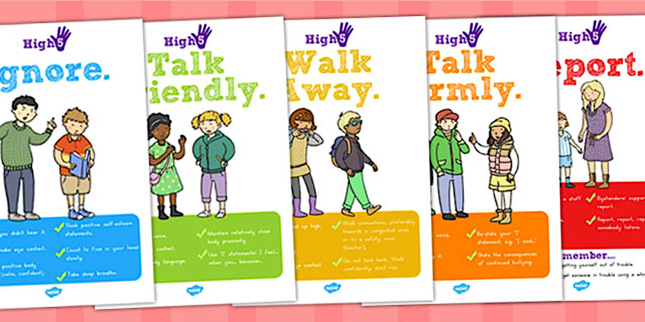 High Five How To Deal with Bullying Display Posters - australia