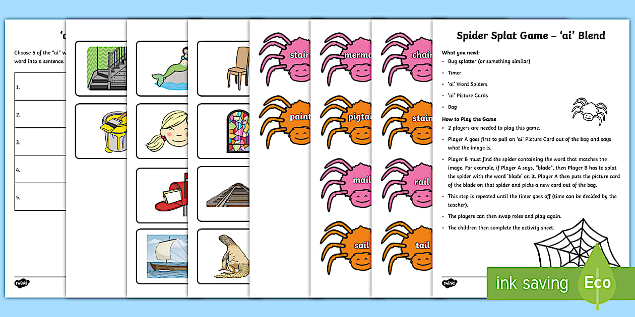 Spider Splat 'ai' Game (teacher made) - Twinkl