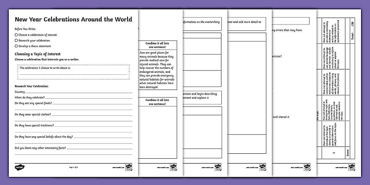 Fifth Grade New Year Celebrations Around the World Essay Writing ...