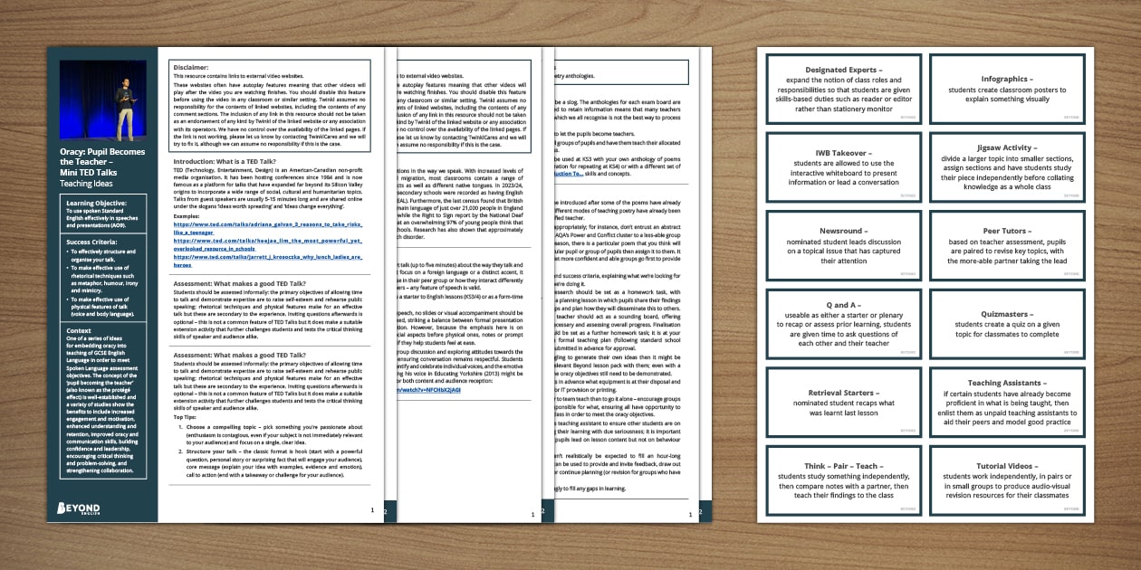 Oracy: Pupil Becomes the Teacher Resource Pack