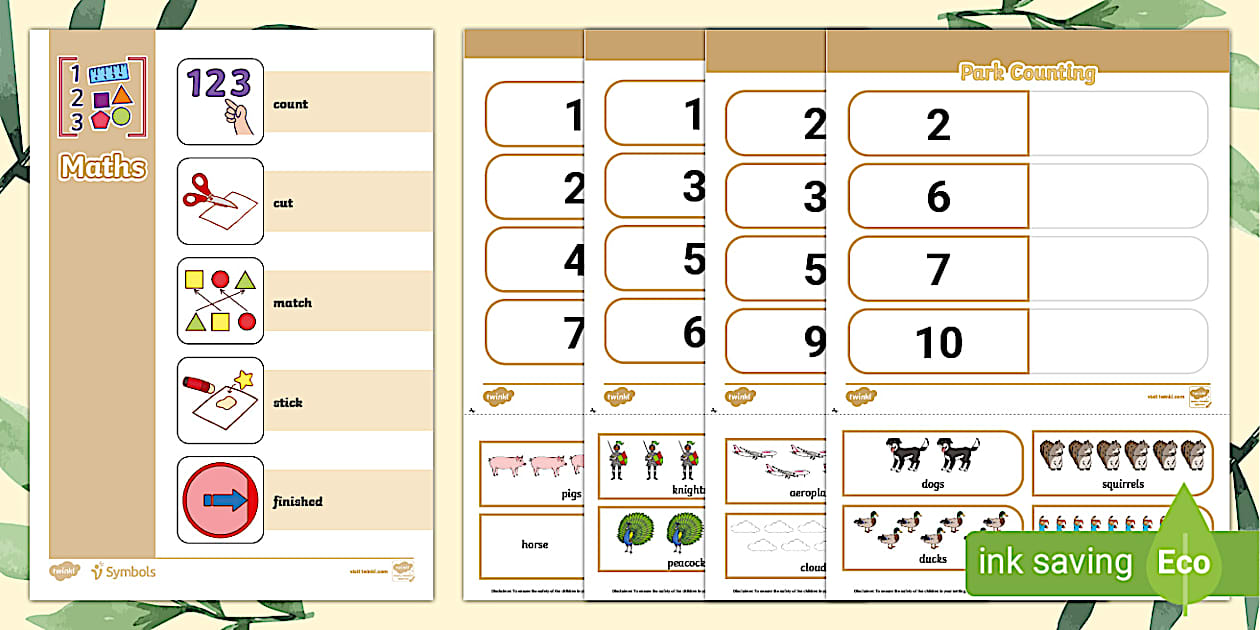 Visual Maths Worksheets Counting | Twinkl SEND - Twinkl