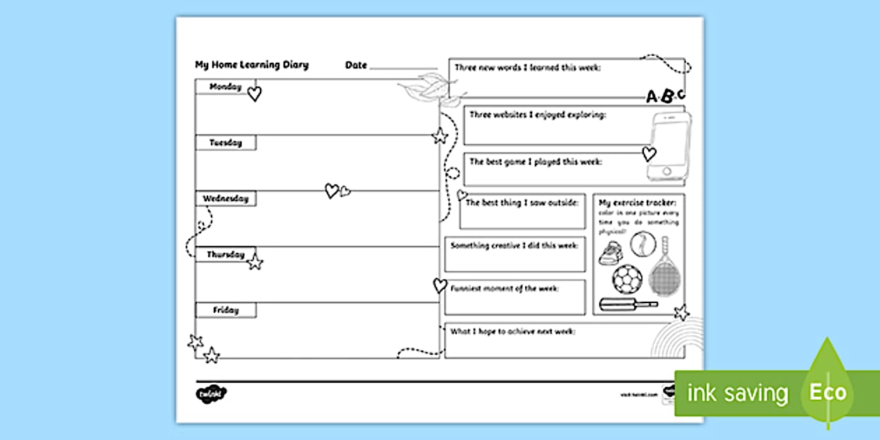 My Home Learning Diary (Teacher-Made) - Twinkl