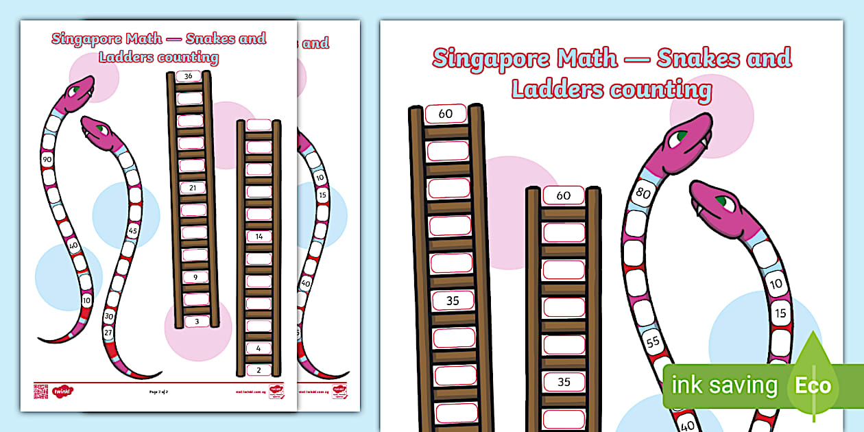 *Singapore Math – Snakes and Ladders counting* - Twinkl