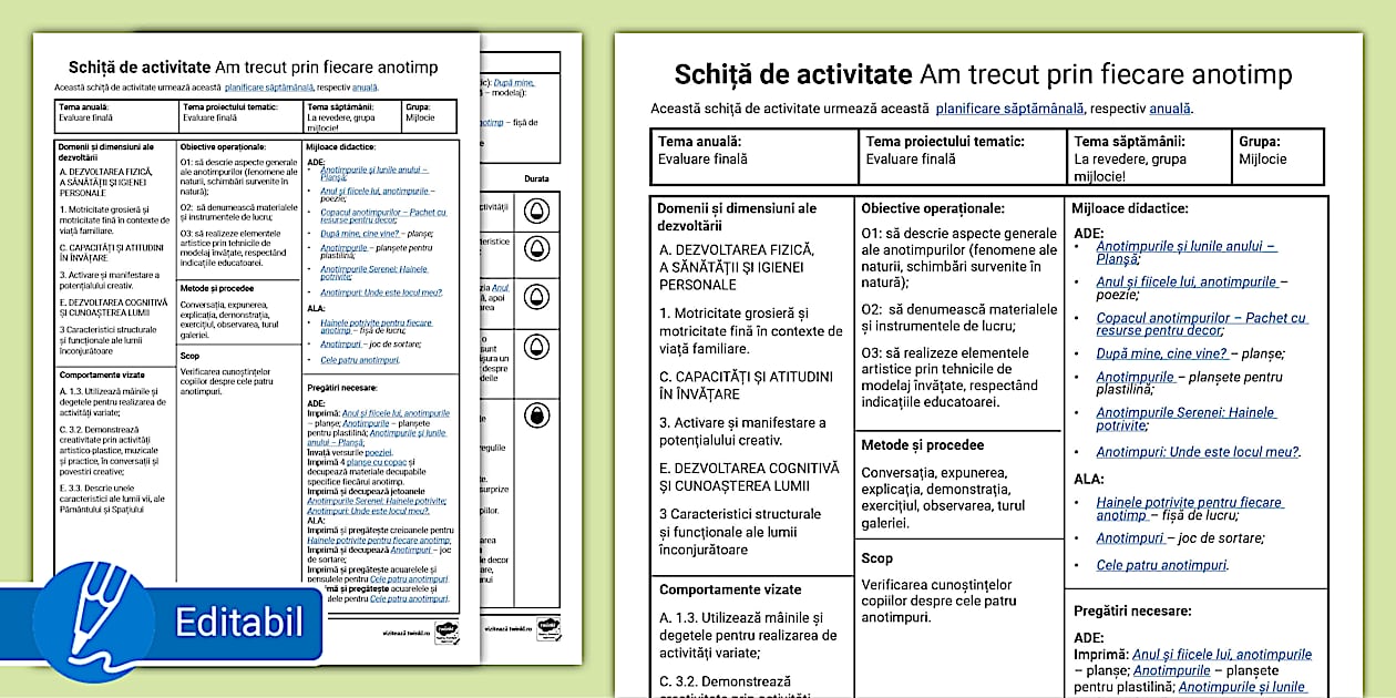 Am trecut prin fiecare anotimp Evaluare final grupa mijlocie