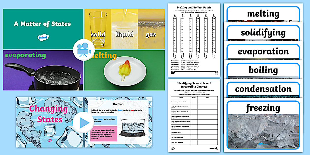 Changing States Video Activity Pack (teacher made) - Twinkl