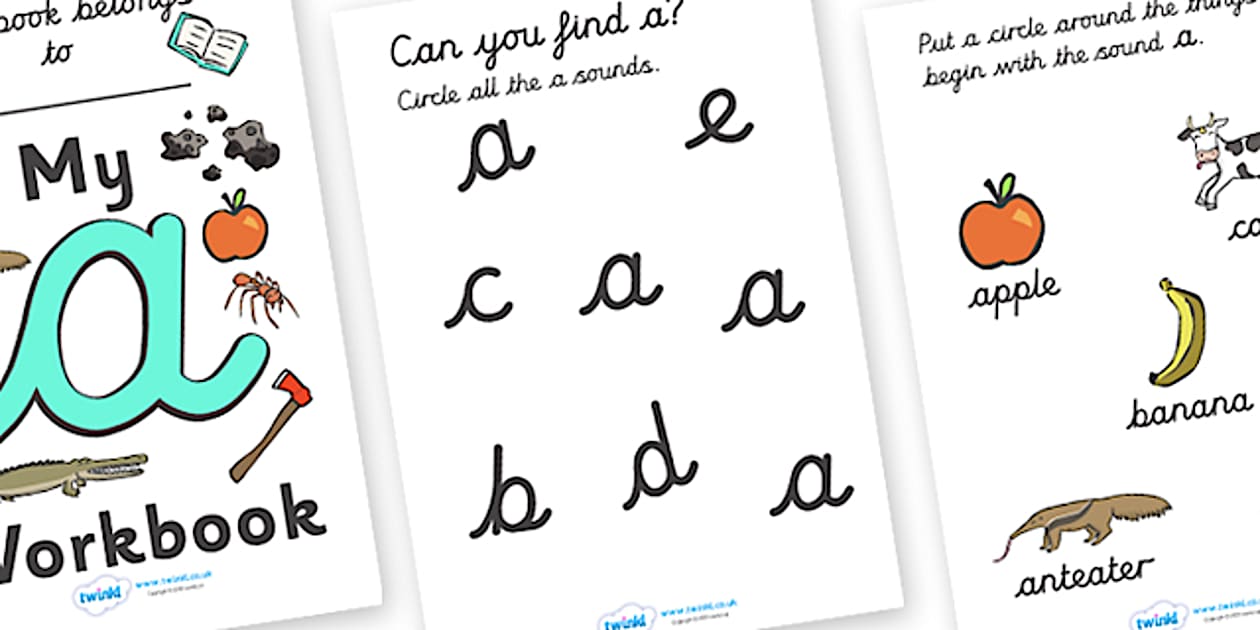 My 'a' Workbook (cursive) - Twinkl