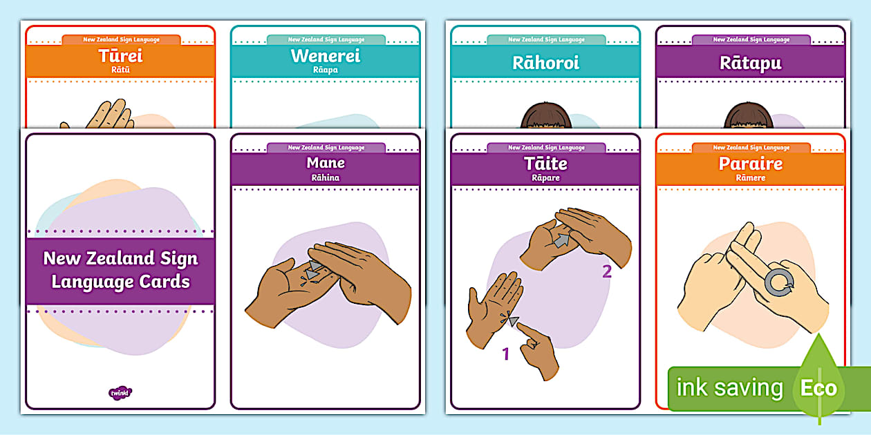 New Zealand Sign Language Days of the Week Cards Te Reo Māori