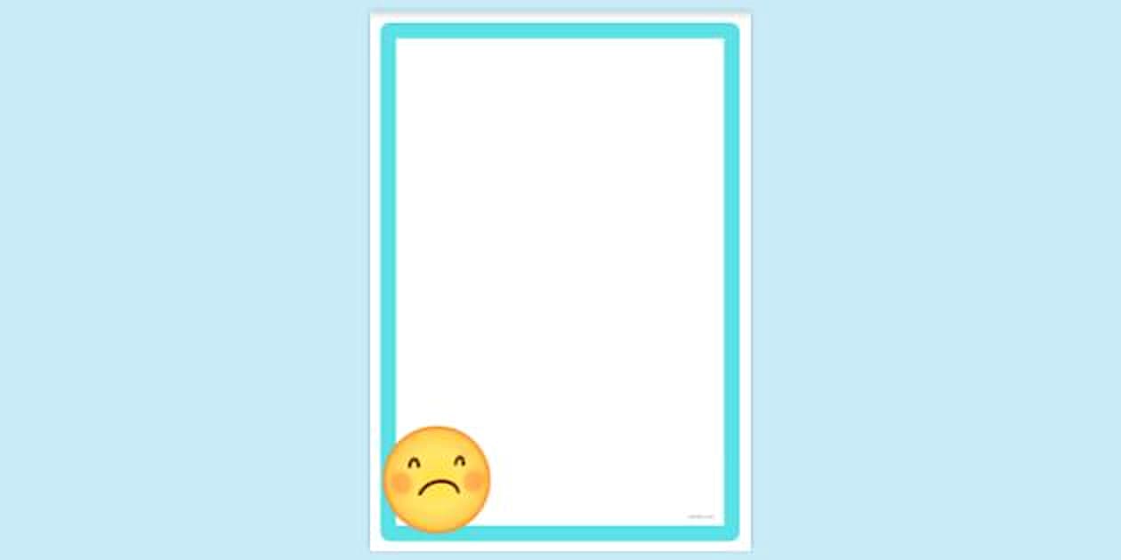 😊 Sad Emoji Mouth Page Border | Page Borders | Twinkl