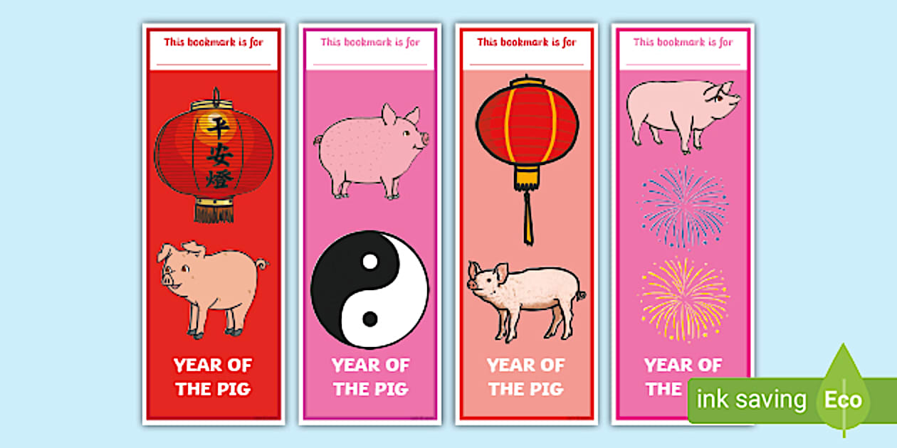 Year of the Pig Bookmarks | Twinkl Bookmarks (Teacher-Made)