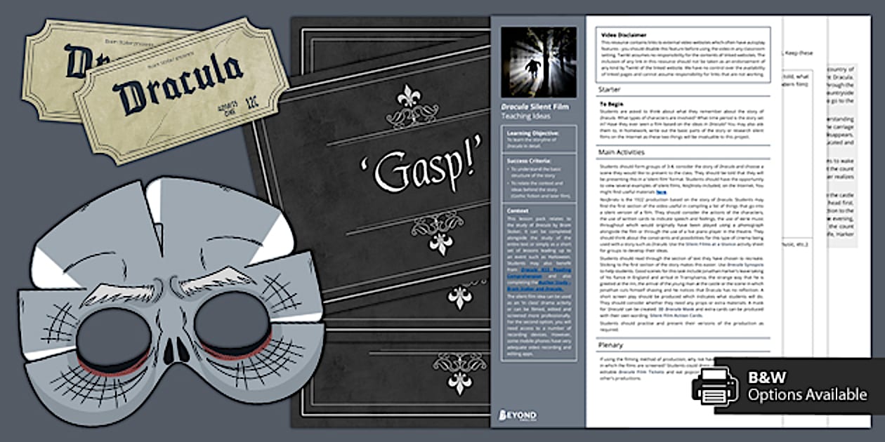 Oracy: Dracula Silent Film Lesson Pack - Silent Film | Halloween 2024 ...
