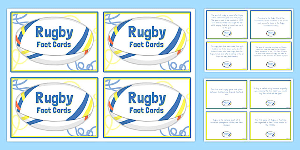 Editable Rugby Display Fact Cards (teacher made) - Twinkl