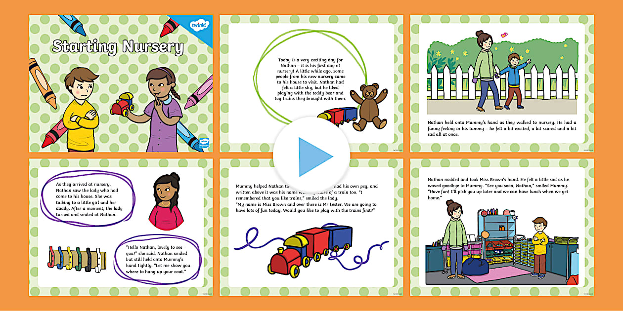 Kindergarten Starting Nursery Editable PowerPoint Story