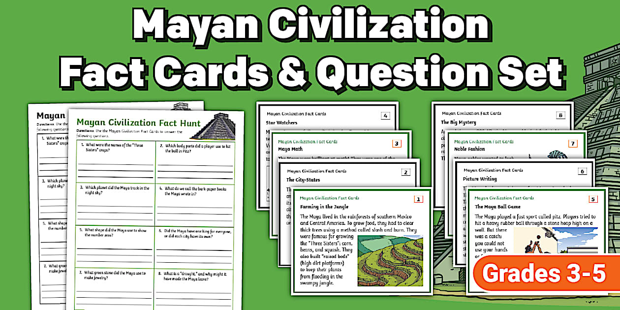 Mayan Civilization Fact Hunt | Fact Cards and Question Set