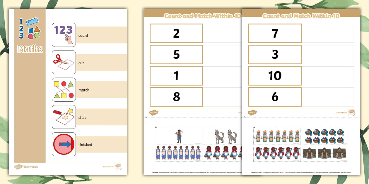 👉 SEND Structured Steps Little Red Riding Hood Count and Match Within 10