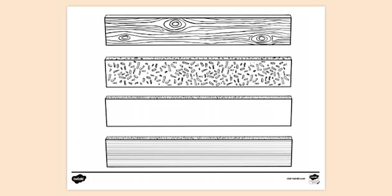 Planks of Wood with Different Surfaces | Colouring Sheets