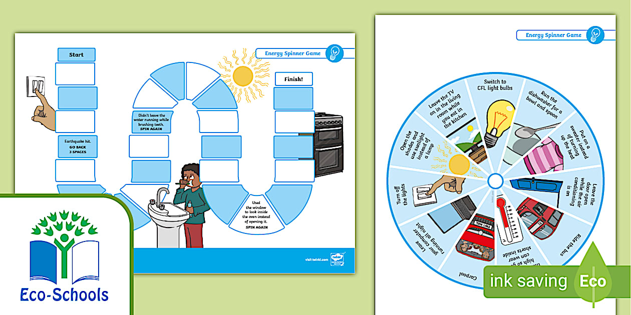 Eco-Schools NI: Spinner Game (teacher made) - Twinkl