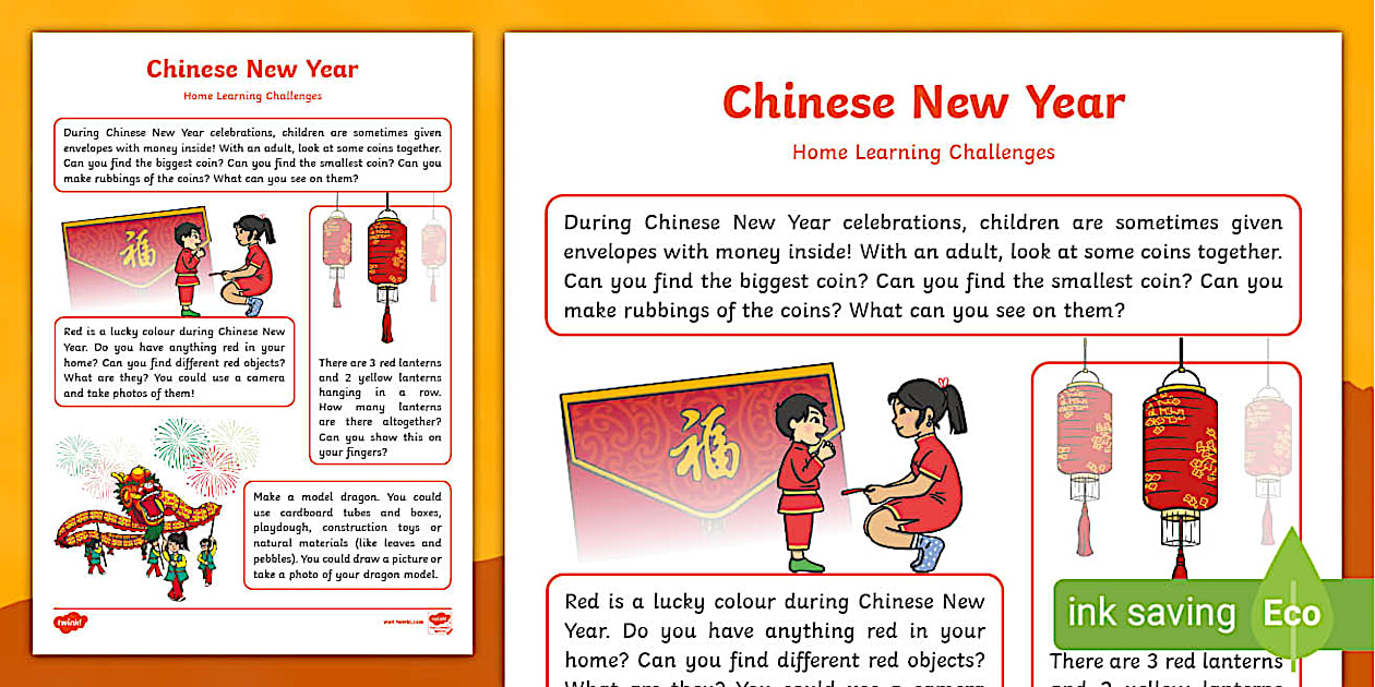 Chinese New Year EYFS Home Learning Nursery FS1 - Twinkl