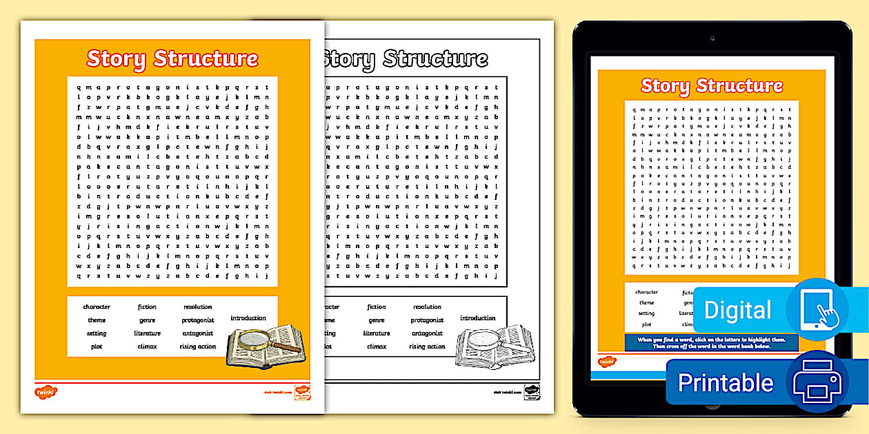 Third Grade Story Structure Word Search (Teacher-Made)
