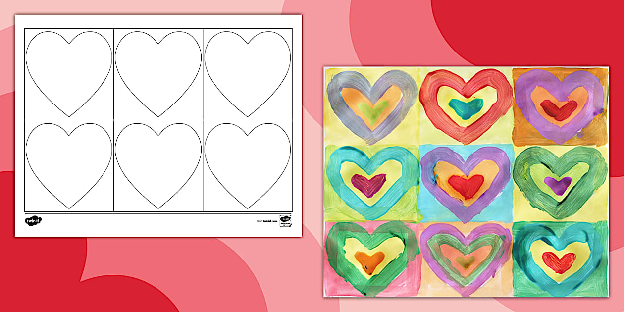 Wassily Kandinsky Heart Art Template | Twinkl Resources