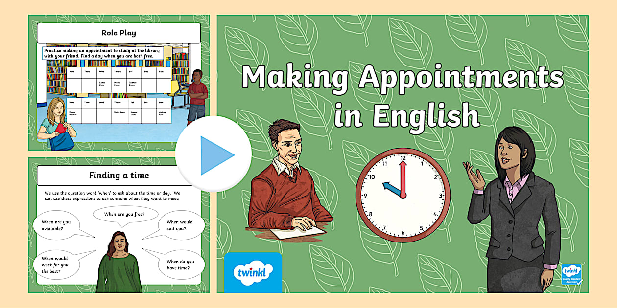 Making Appointments in English - ESL Lesson (teacher made)
