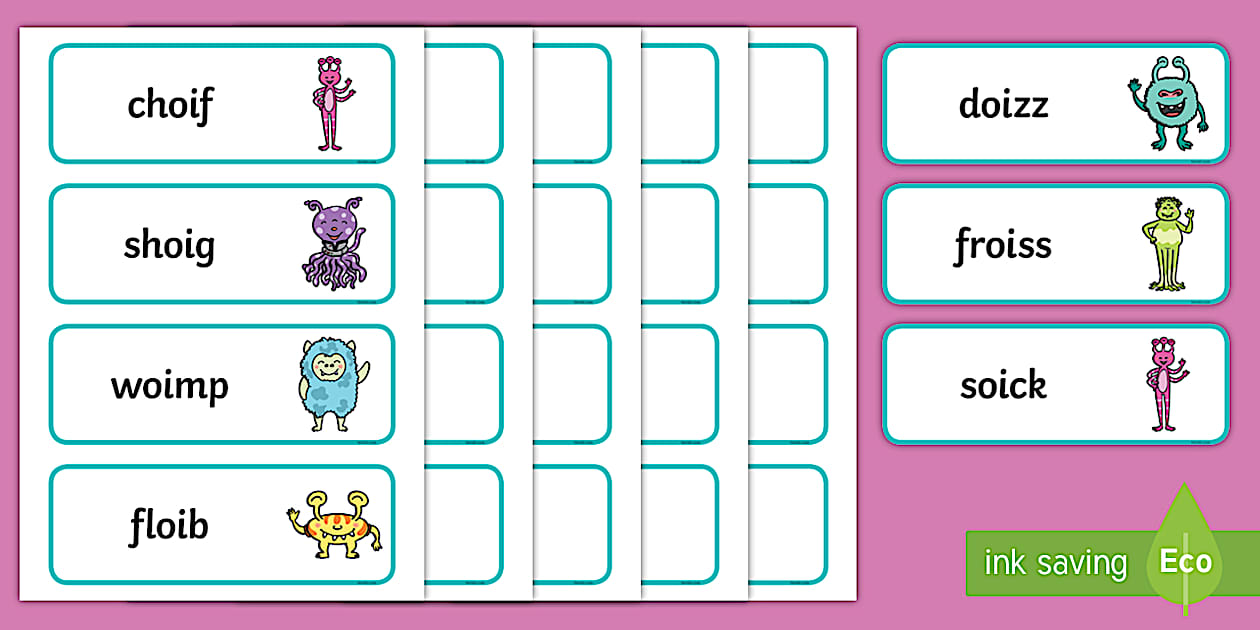 Cursive Phase 3 'oi' Real and Nonsense Word Cards - Twinkl