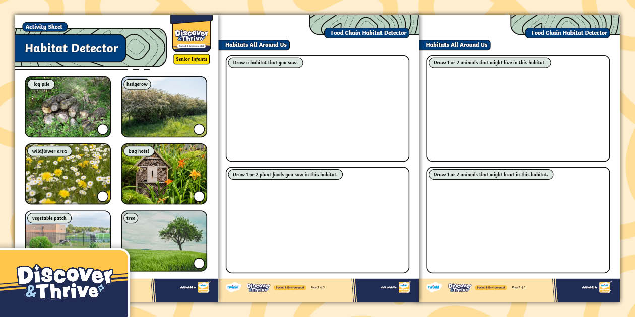 School Yard Habitat Detector Activity Sheet (teacher made)