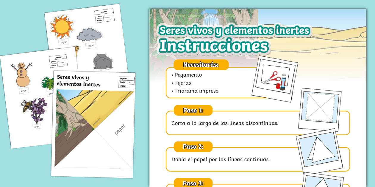 Triorama: Seres vivos y elementos inertes - Twinkl