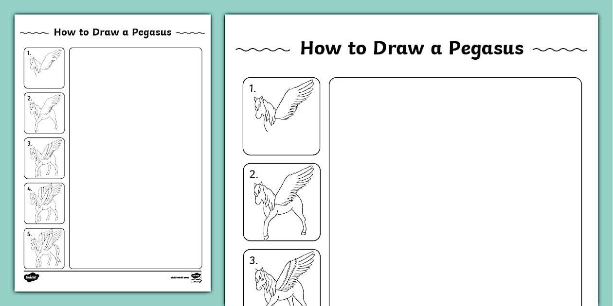 Pegasus Drawing Activity (creat de profesori) - Twinkl