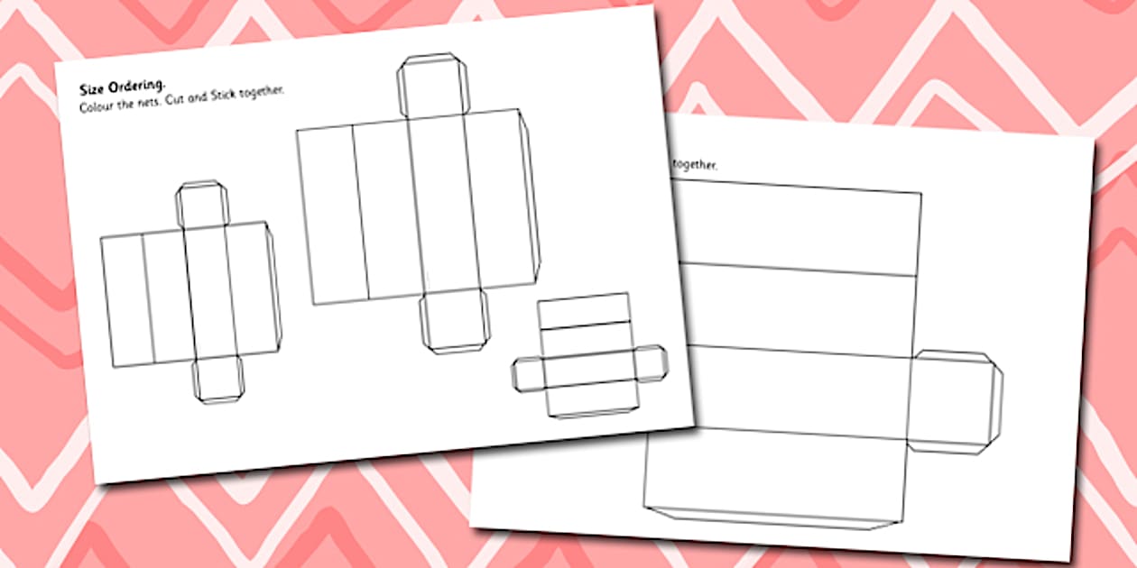 Cuboid Template - Size Ordering - Primary Resources - Twinkl