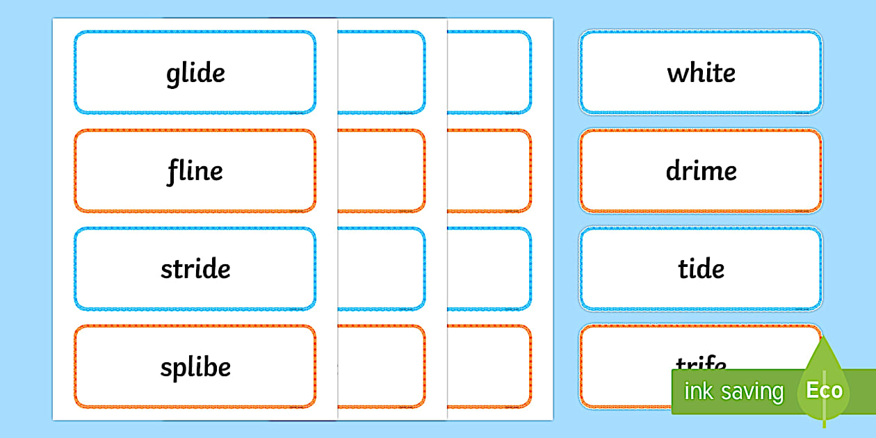 Middle East Phase 5 'i_e' Split Digraph Real and Nonsense Words Flashcards
