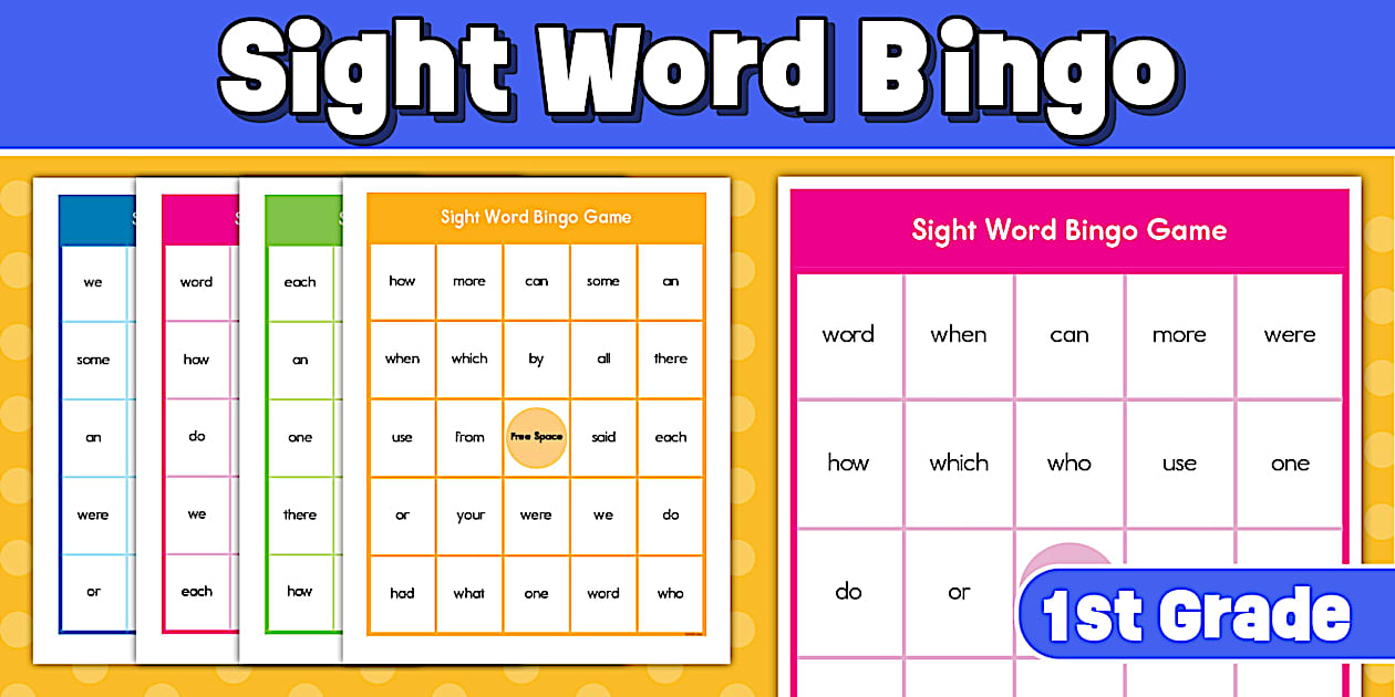 First Grade Sight Word Bingo Game
