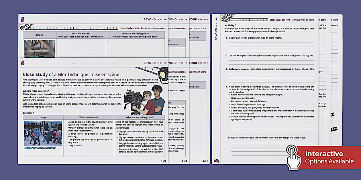 Close Study of a Film Technique: mise en scène - Twinkl