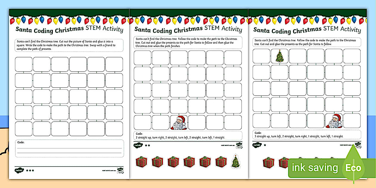 Santa Coding Christmas STEM Activity | Yr 3&4 Christmas STEM