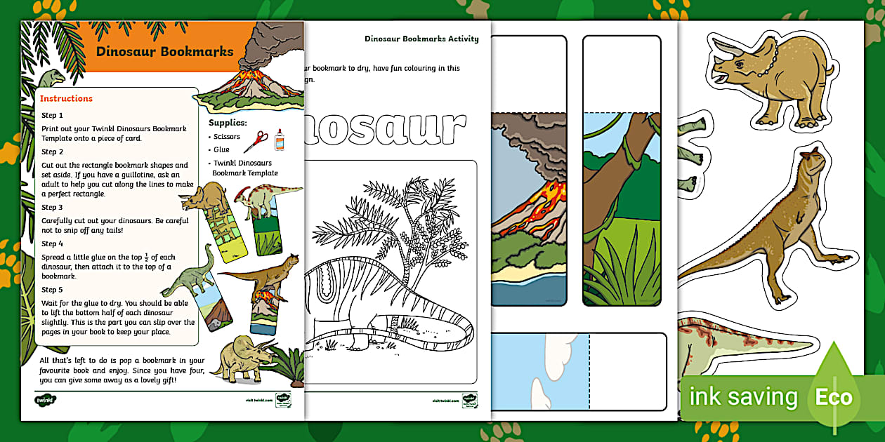 Dinosaur Bookmarks Craft | Twinkl | Dinosaur Crafts | KS1