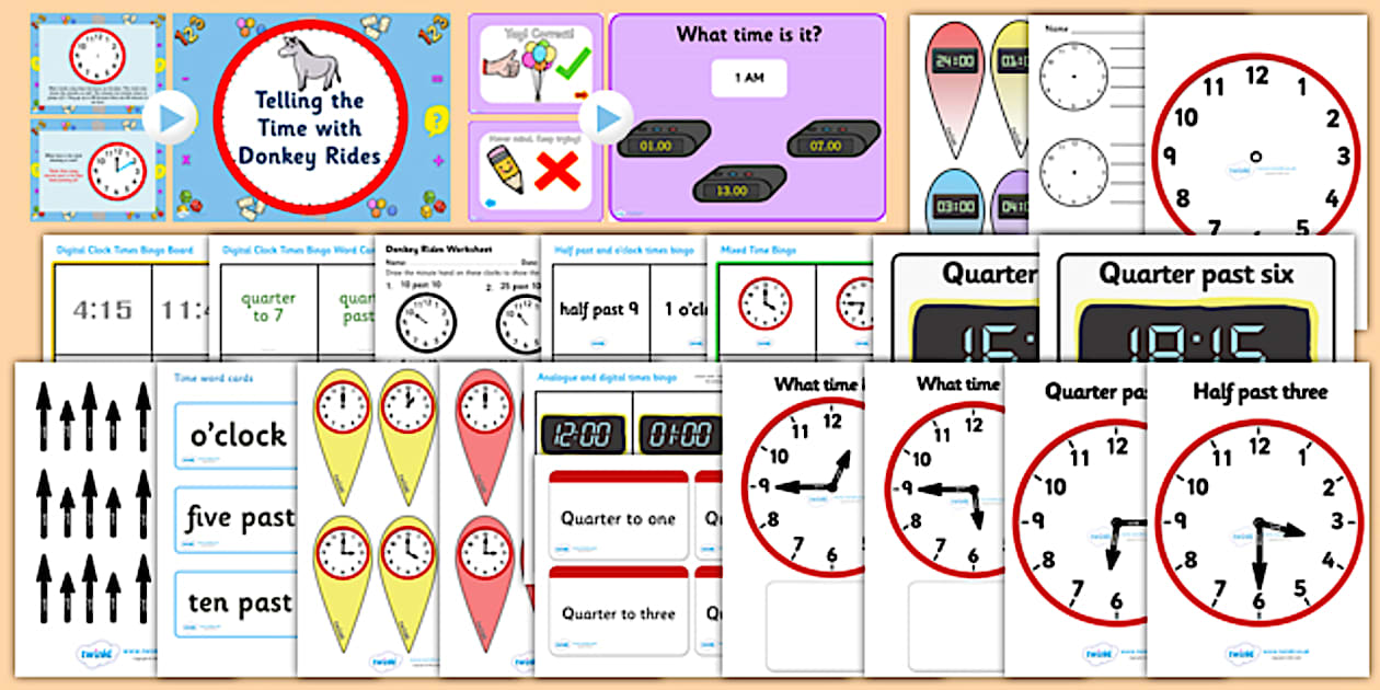 Teaching Time Resource Pack - Time Games and Worksheets
